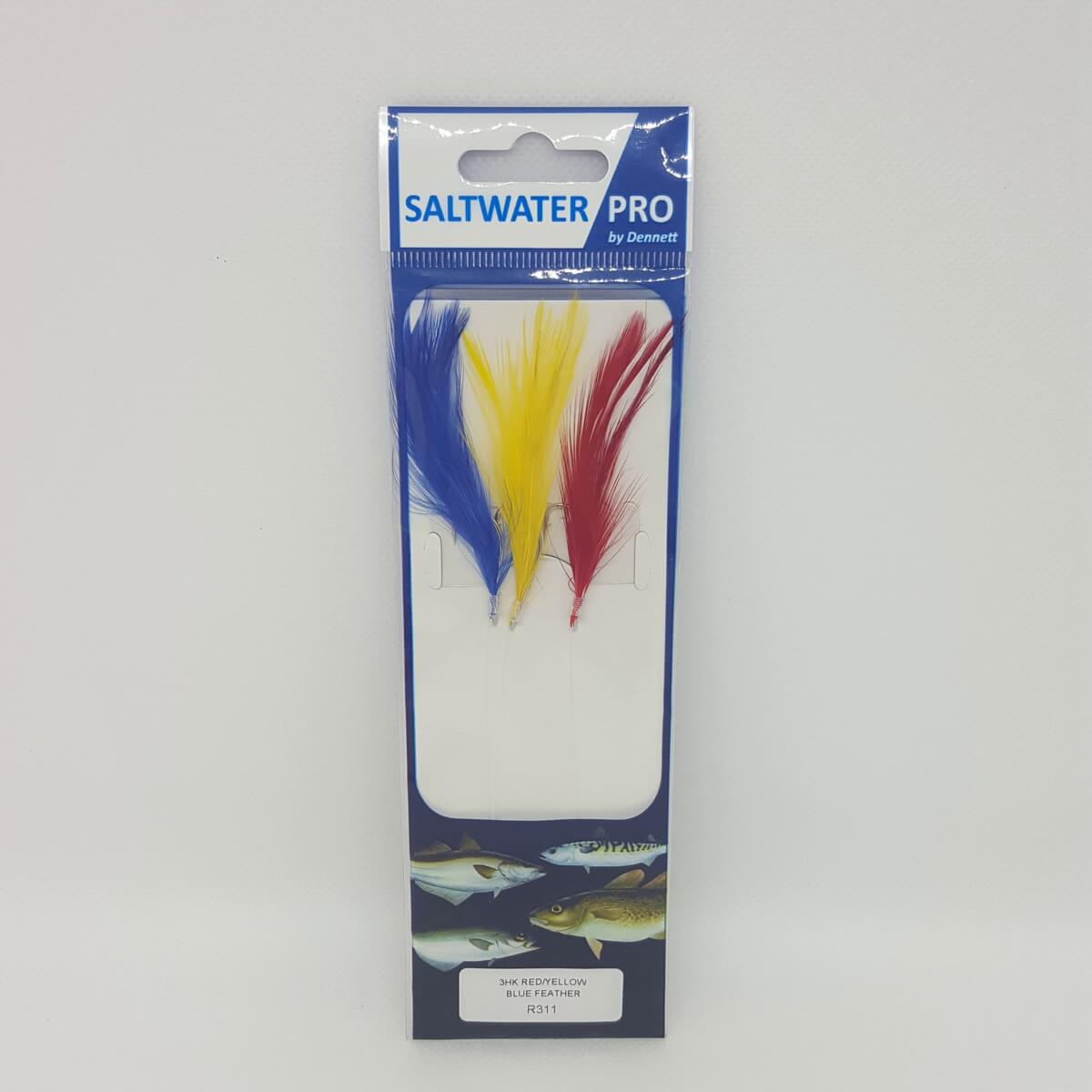 Saltwater Pro 6 Hook Coloured Feather Rigs | FishingGear.ie